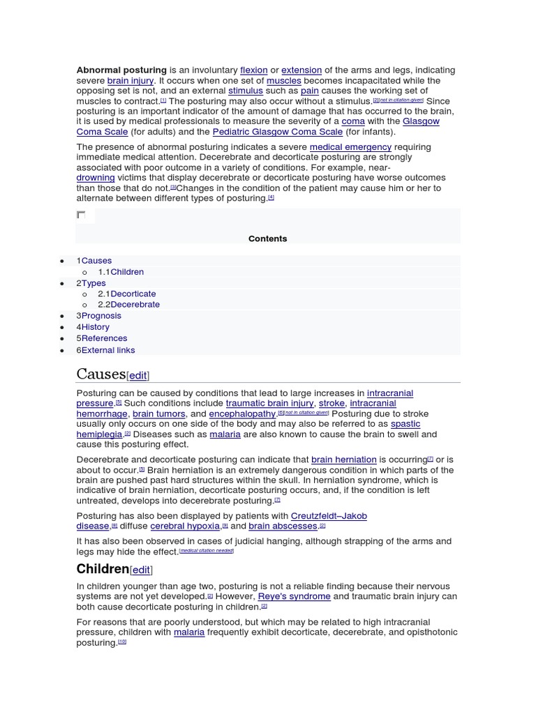 Abnormal Posturing | PDF | Nervous System | Neurology
