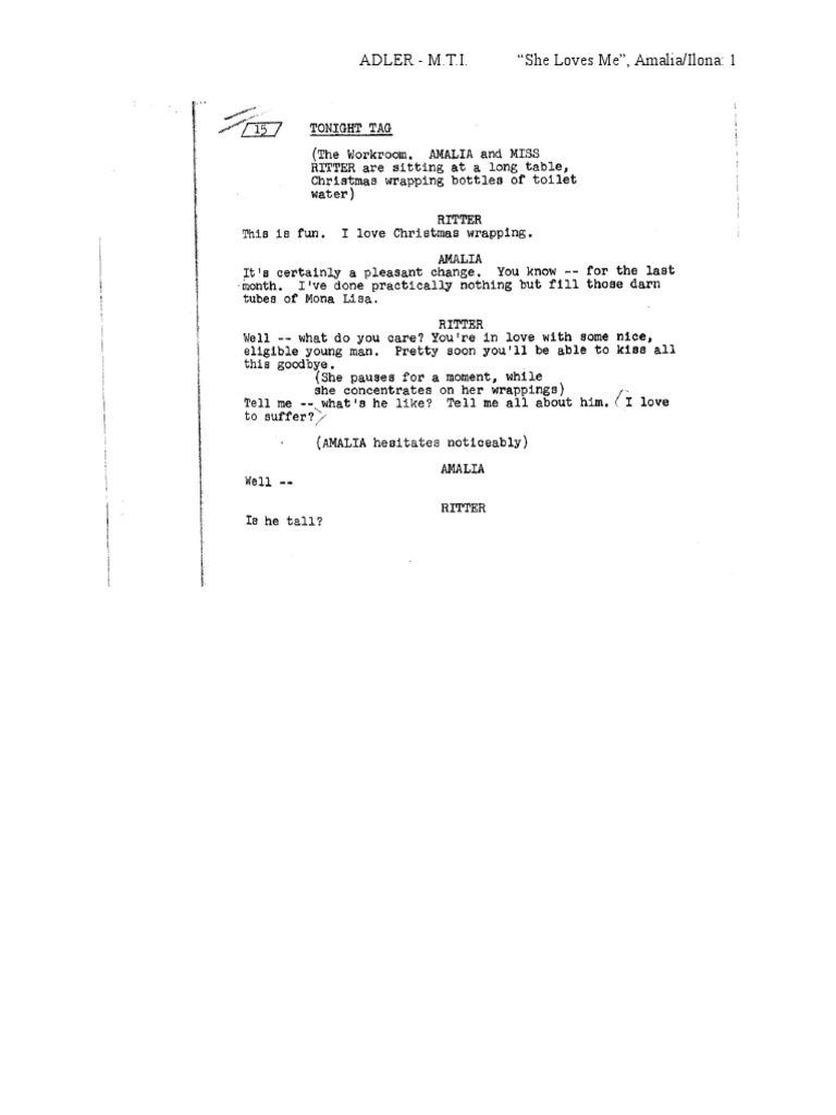 She Loves Me, Amalia - Ilona | PDF