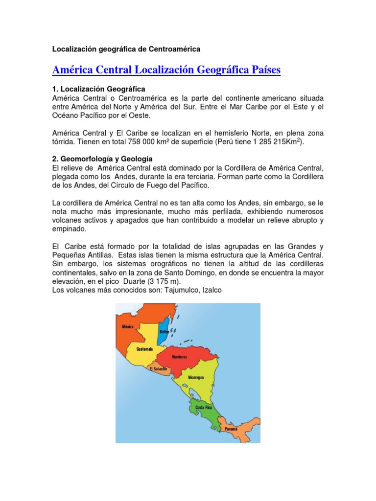 Localización Geográfica de Centroamérica | Centroamérica | Andes