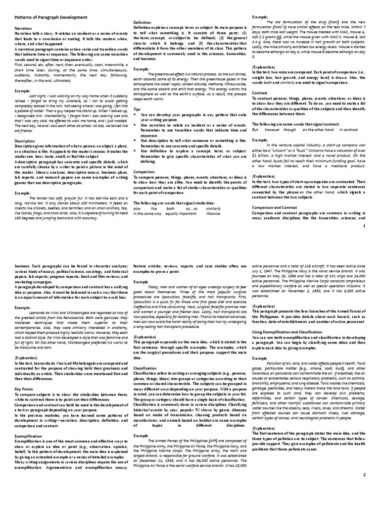 Patterns of Paragraph Development | PDF | Greenhouse Gas | Greenhouse ...