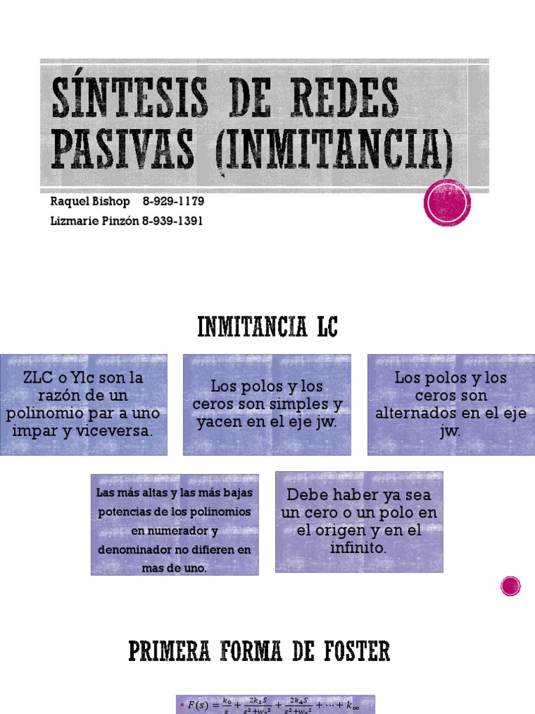 Foster y Cauer | Descargar gratis PDF | Fracción (Matemáticas ...