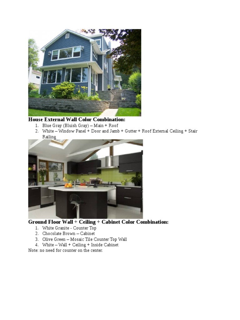 House Exterior and Interior Color Guide | PDF | Wall | Ceiling