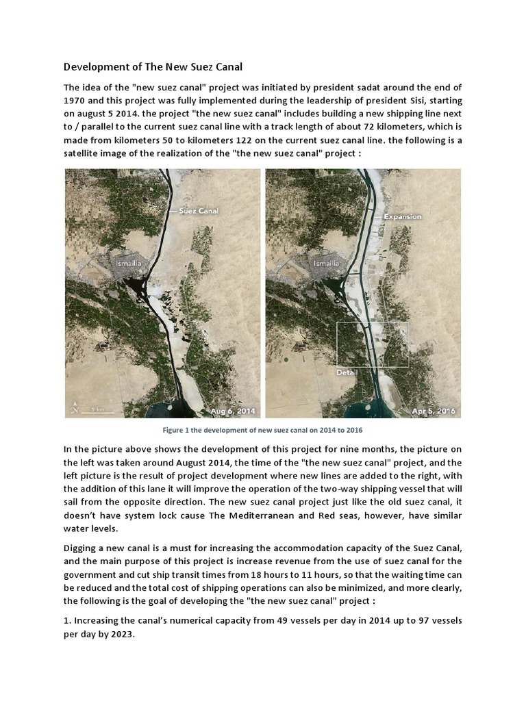 Development of The New Suez Canal | PDF | Suez Canal | Canal