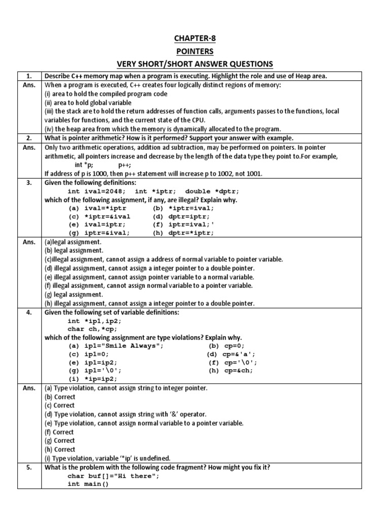 Class 12 Sumita Arora C++ ch08 Pointers PDF | Download Free PDF ... Class 12 Sumita Arora C++ ch08 Pointers PDF | Download Free PDF ...