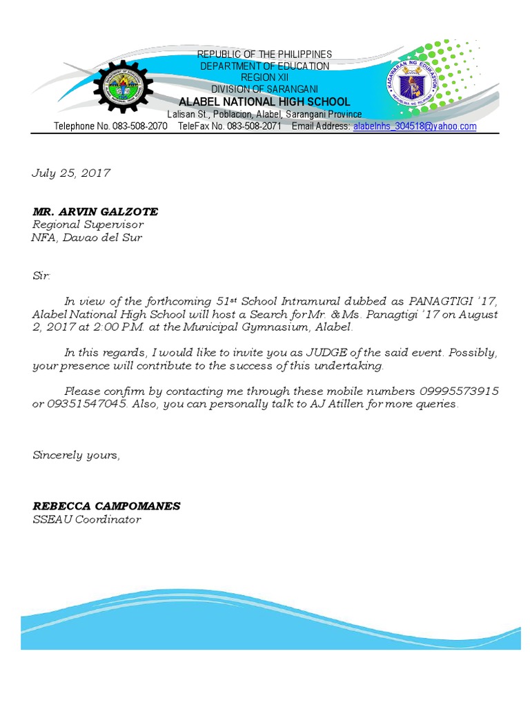 Invitation to Judge Panagtigi '17 Event | PDF