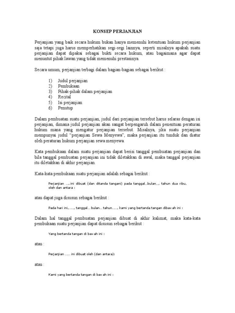 Contoh Perjanjian Klausul Arbitrase | PDF | Hukum