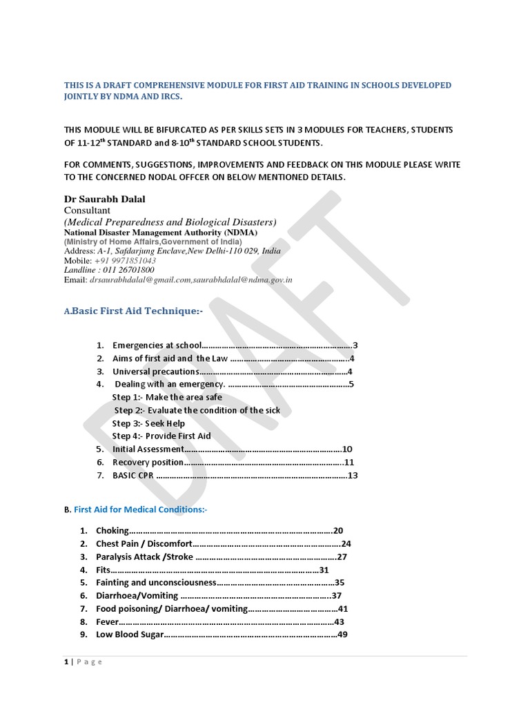 Firstaid Module | PDF | Cardiopulmonary Resuscitation | First Aid