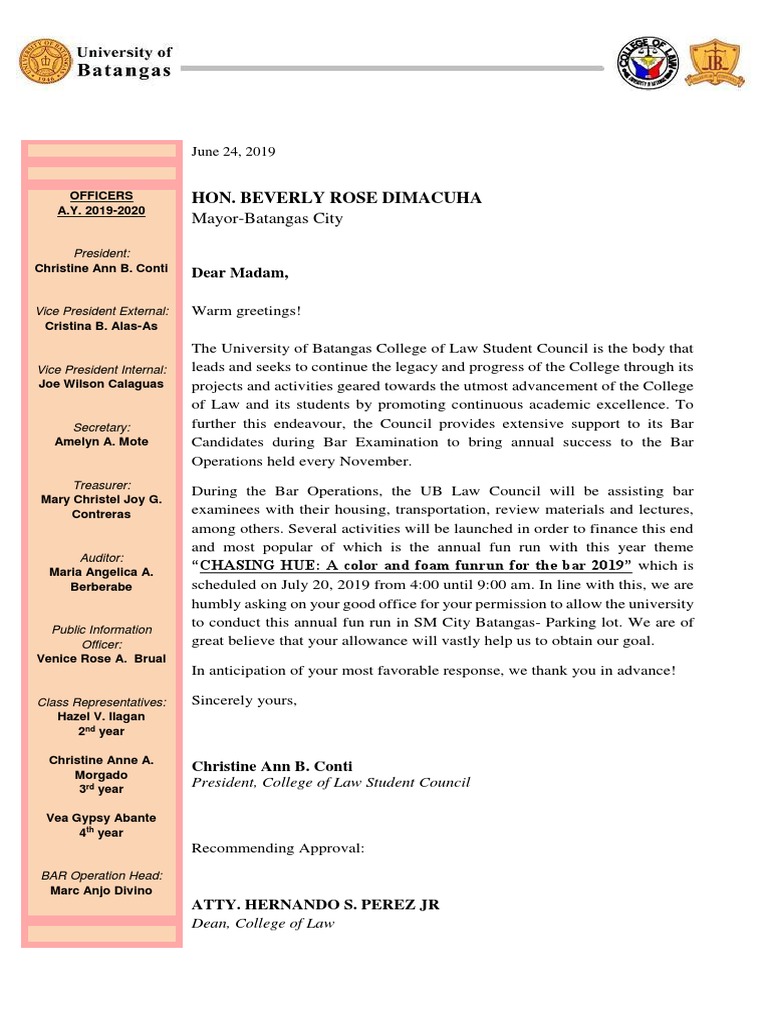 MAYOR Request Letter | PDF | Social Institutions | Social Science