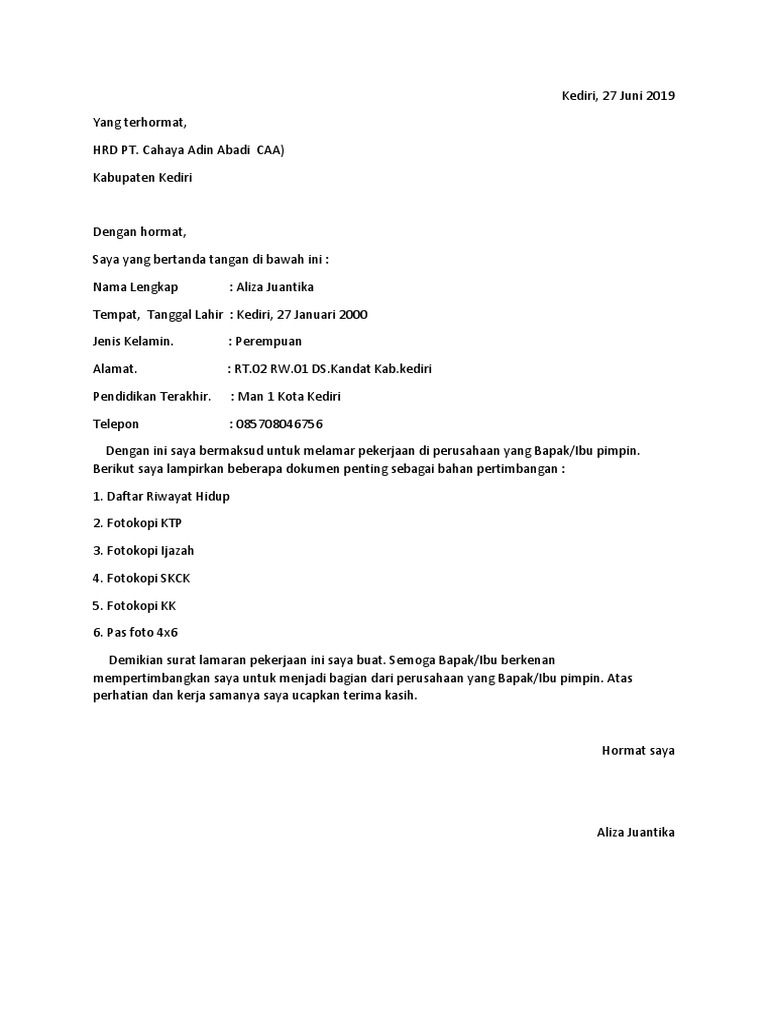 Contoh Lamaran | PDF