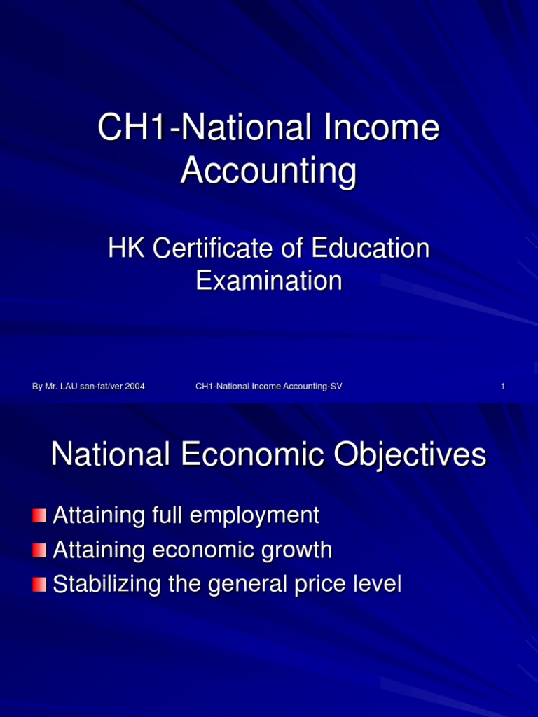 CH1 National Income Accounting SV | PDF | Measures Of National Income ...