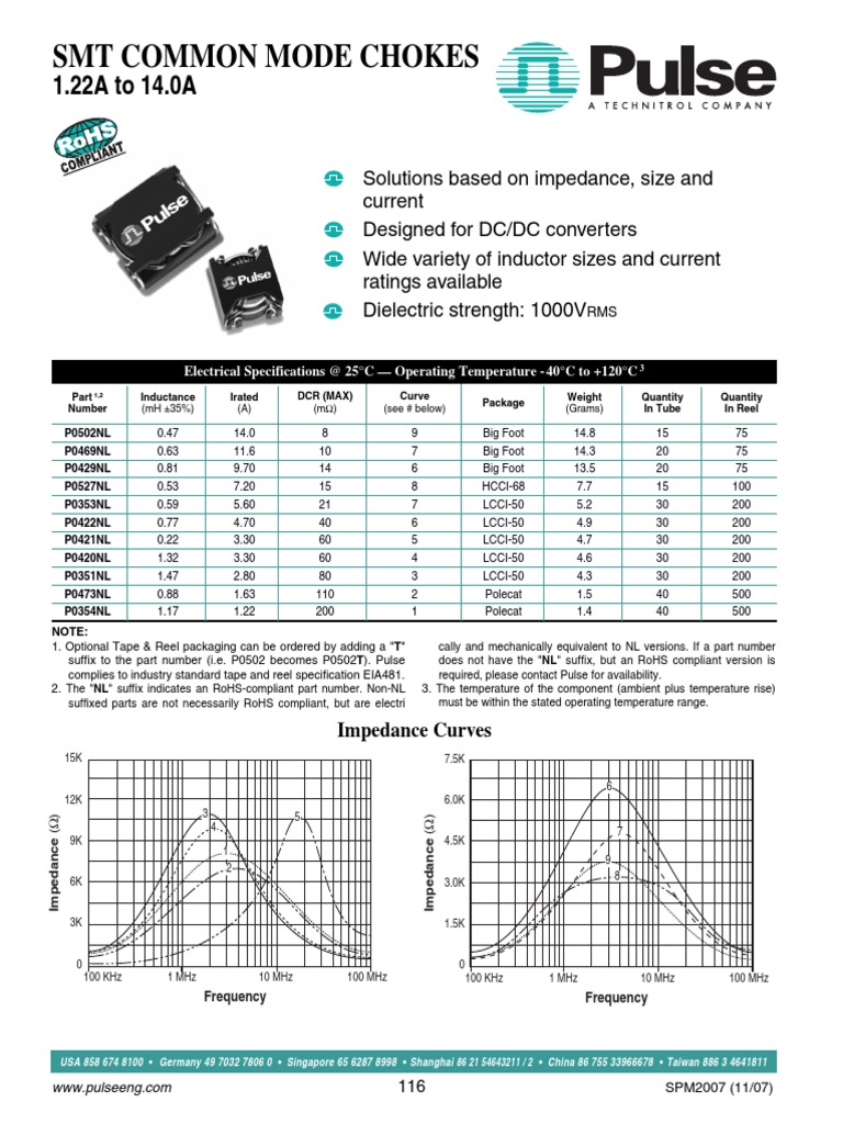 P0420 Pulse Datasheet 8366683 | PDF | Electrical Engineering | Physical Quantities