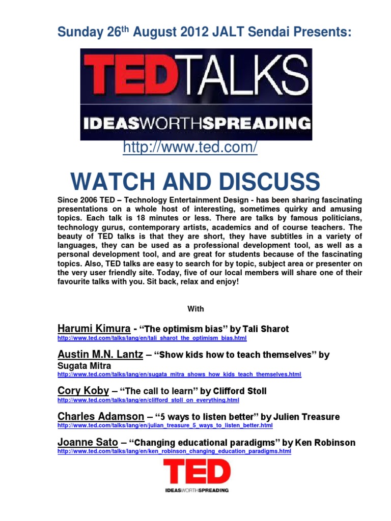 12 - 08 - 26 TED Talks | PDF | Vocabulary | Learning