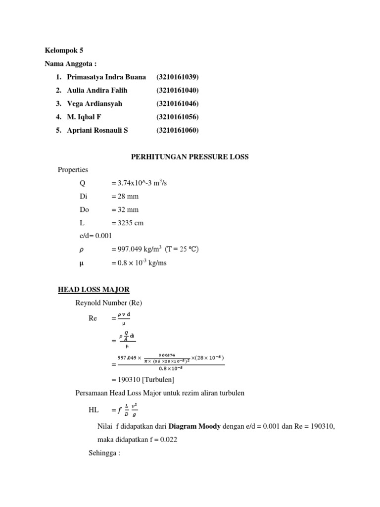 Perhitungan Daya Pompa | PDF | Hydraulics | Gas Technologies