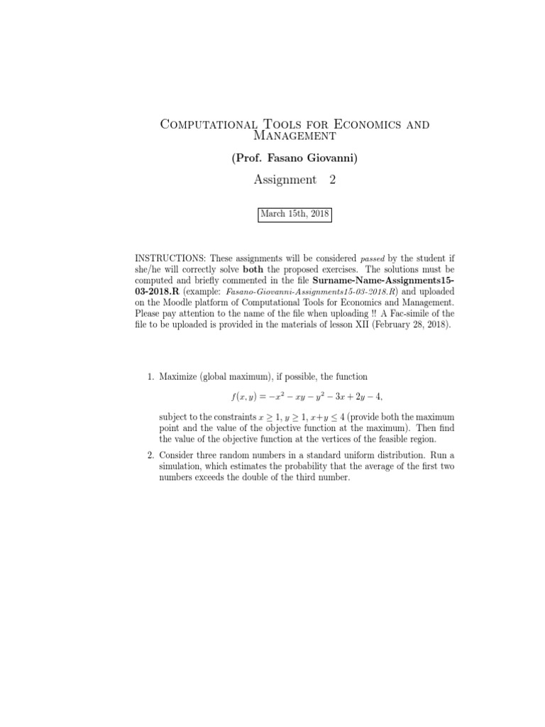 Economics & Management Assignment | PDF