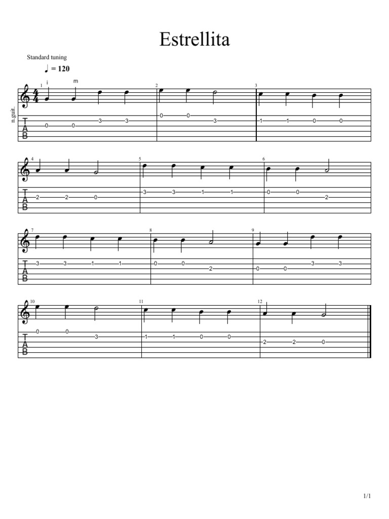 Estrellita: Standard Tuning | PDF