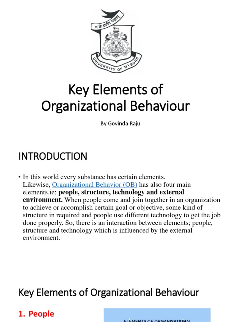 Key Elements of OB by Govinda Raju | PDF