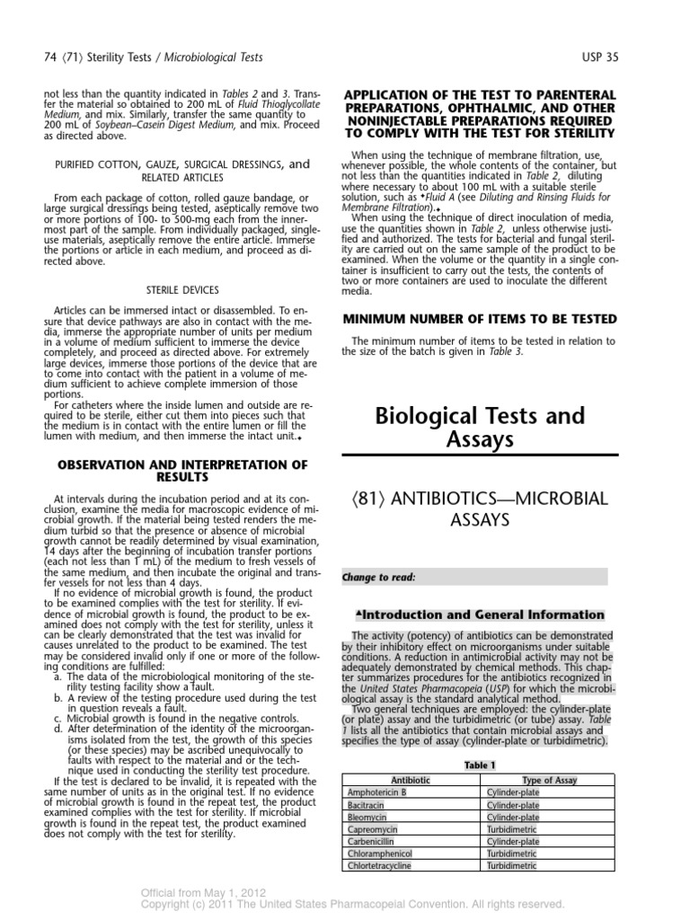 Usp 81 PDF | PDF | Assay | Spectrophotometry