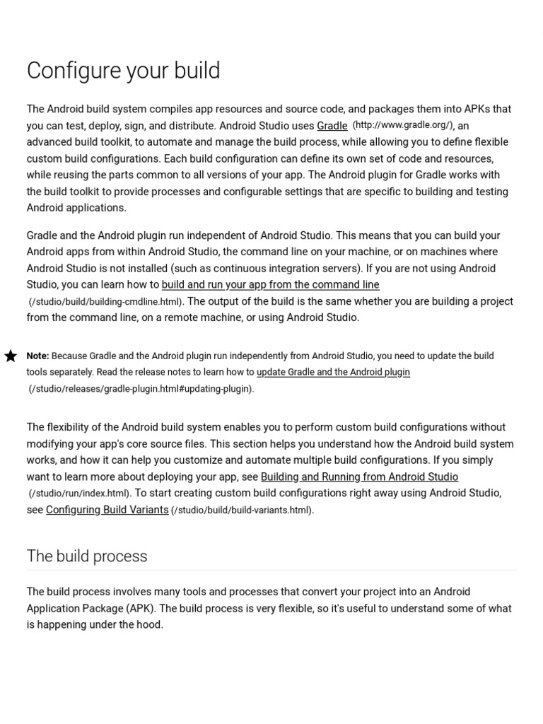 Configure Your Build - Android Developers | PDF | Android (Operating ...