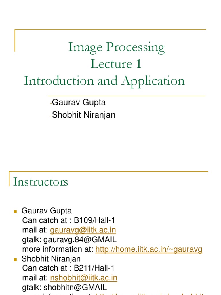 Image Processing Introduction and Application | PDF | Fingerprint ...