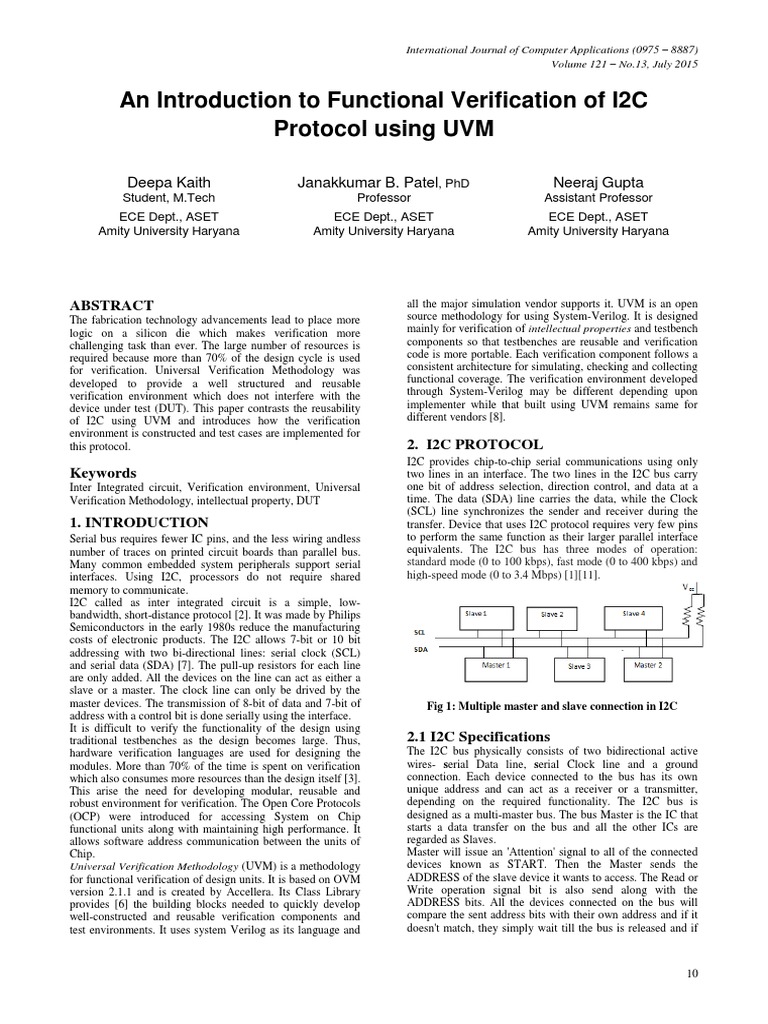 An Introduction To Functional Verification of I2C Protocol Using UVM | PDF | Class (Computer ...