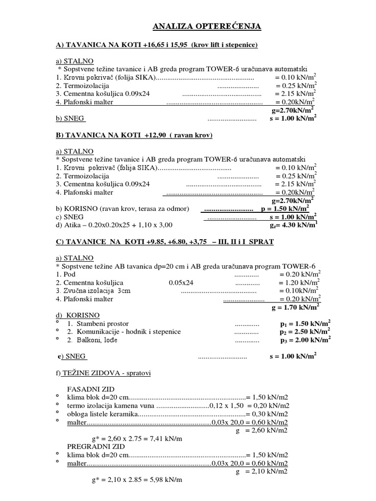Analiza Opterecenja | PDF