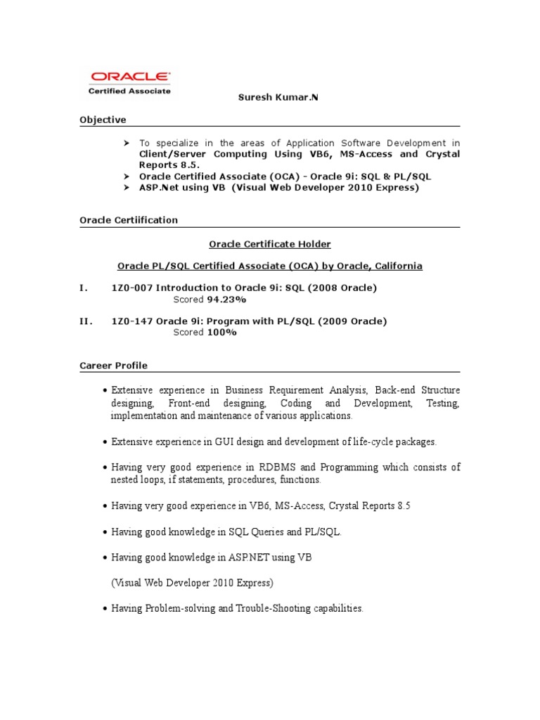 Suresh Kumar Pdf Oracle Database Pl Sql