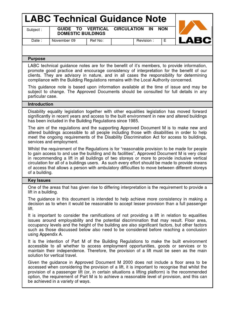 Vertical Circulation Guidance for Non-Domestic Buildings | PDF ...
