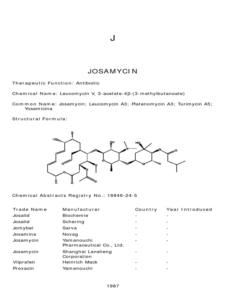 Josamycin: Yosamicina | PDF | Ph | Aluminium Oxide