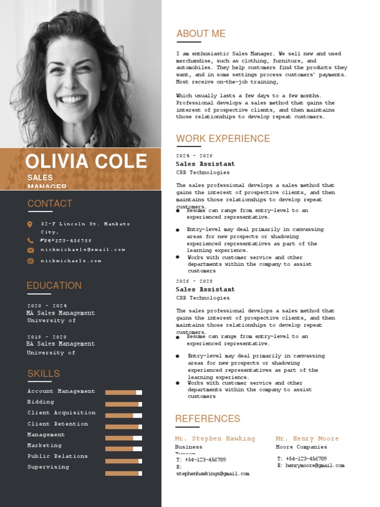 One Page Resume Template | PDF | Business Economics | Marketing
