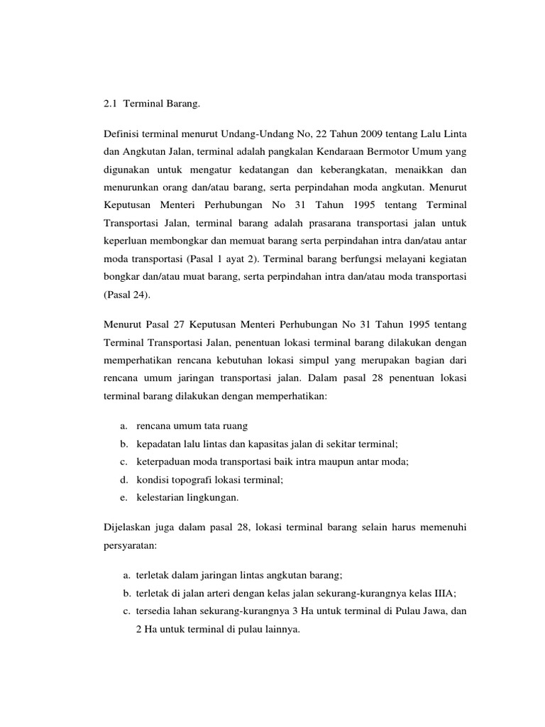 Terminal Barang | PDF
