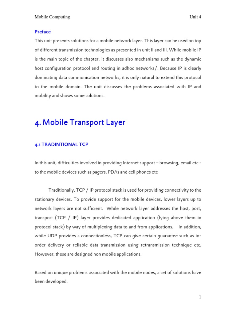 4444.... Mobile Transport Layer Mobile Transport Layer Mobile Transport ...