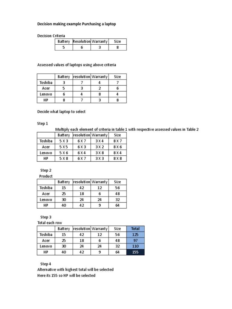 Decision Making Example | PDF
