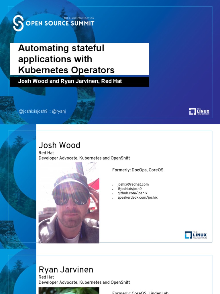 Automating Stateful Applications With Kubernetes Operators Josh Wood ...