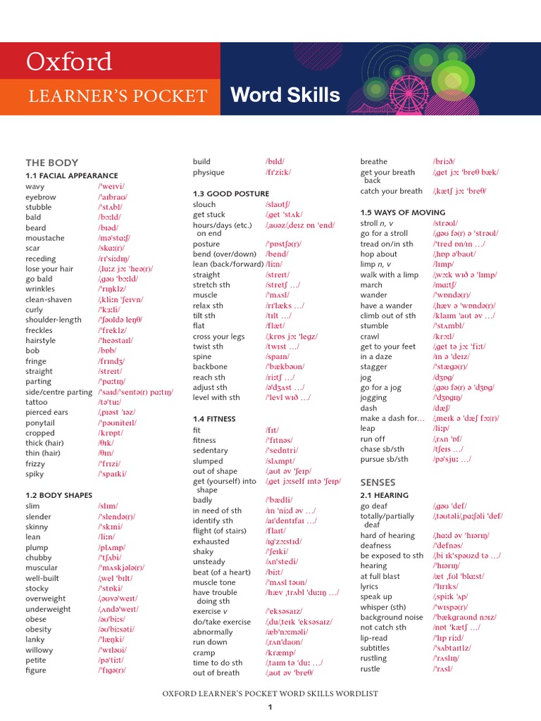 Oxford Pocket Word Skills List | PDF