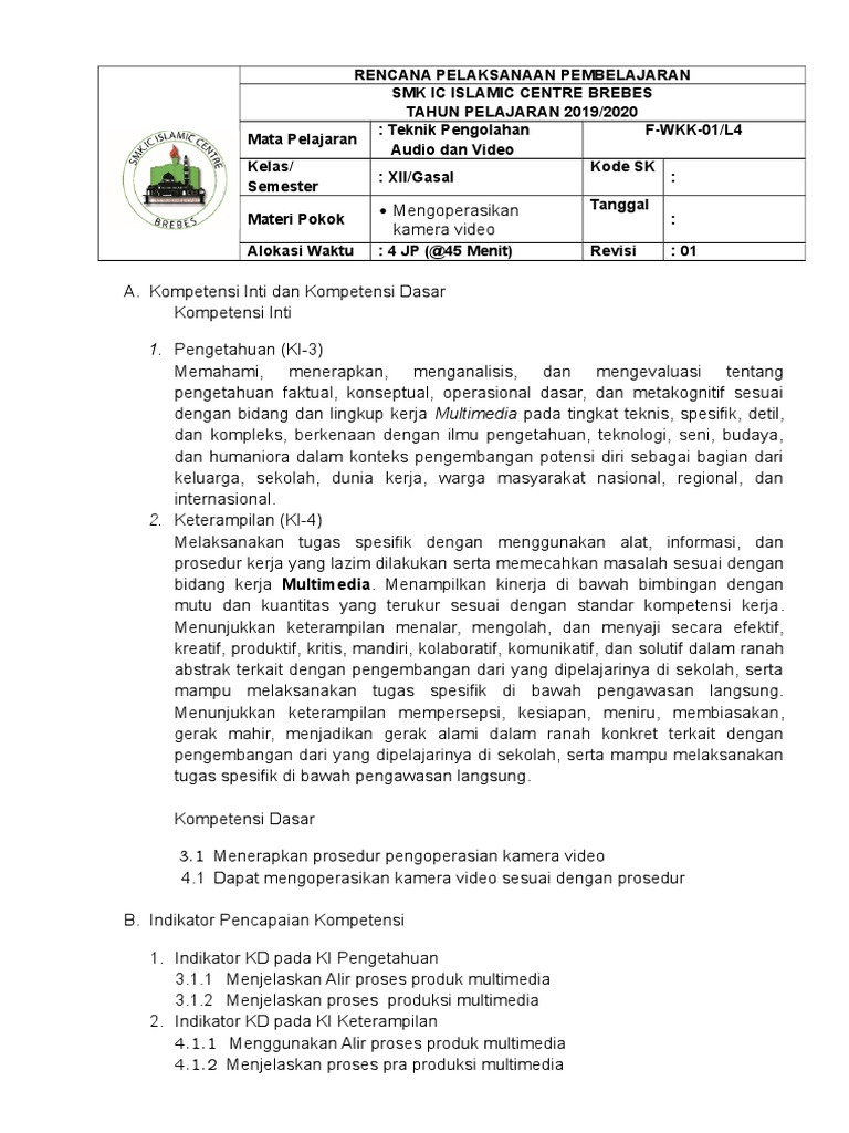 RPP Tpav Kelas Xii 2019 | PDF
