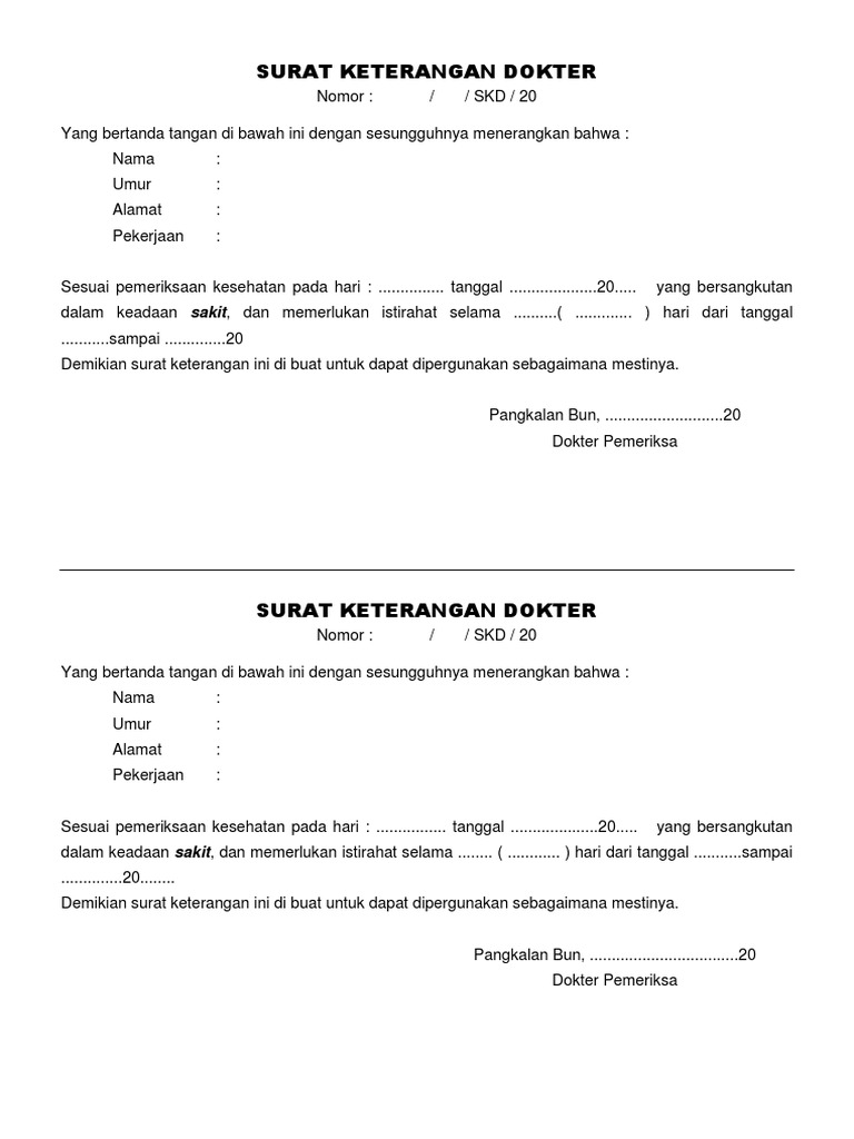 Surat Keterangan Dokter Pdf