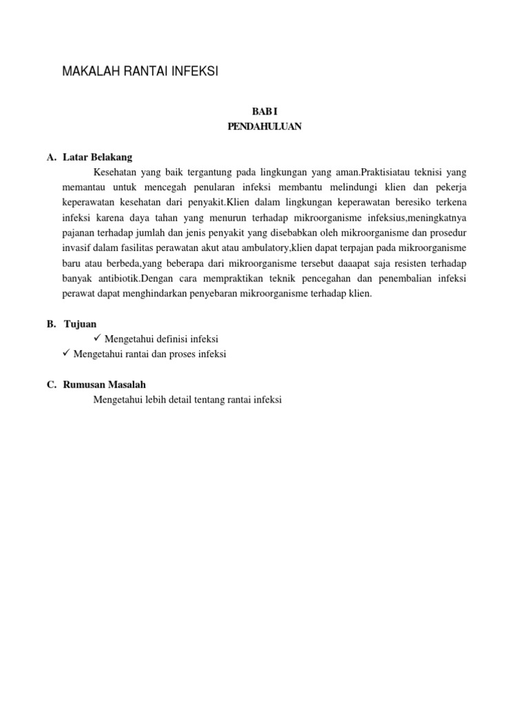 Makalah Rantai Infeksi | PDF