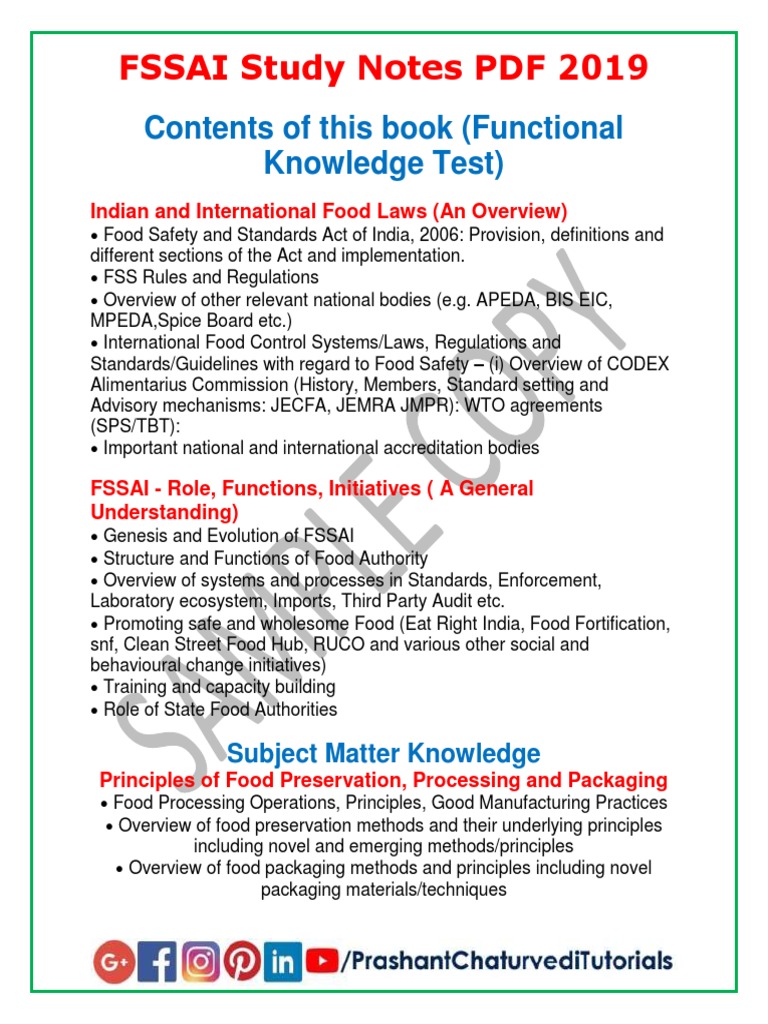 FSSAI-Guide-2019 Sample | PDF | Food Processing | Food Safety