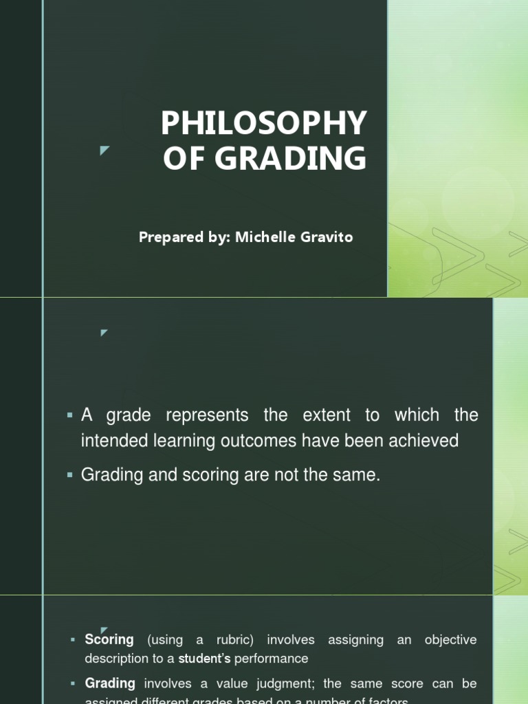 Philosophy of Grading | Download Free PDF | Rubric (Academic) | Pedagogy