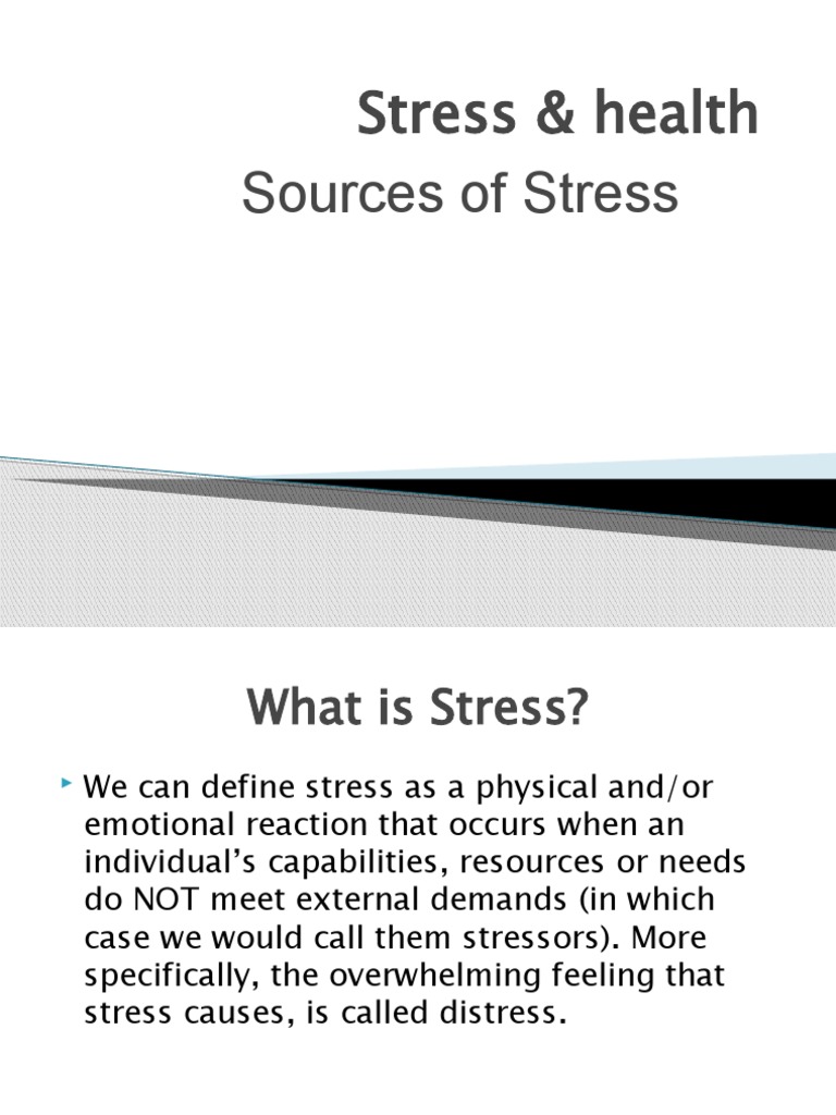 Stress & Health Sources of Stress | PDF | Stress (Biology) | Cognition