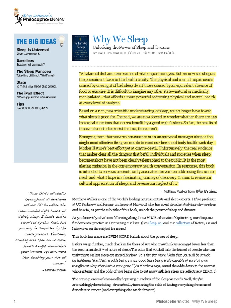 Why We Sleep 7849737 | PDF | Sleep | Sleep Deprivation
