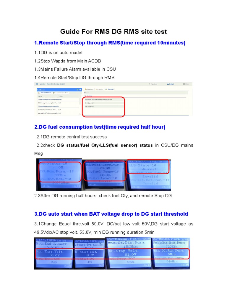 Guide For DG Rms Test | PDF