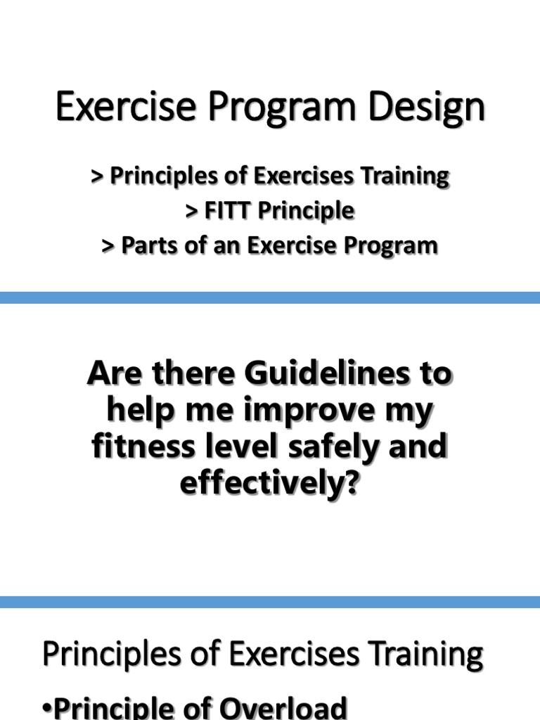 Exercise Program Design Principles | PDF | Physical Fitness ...