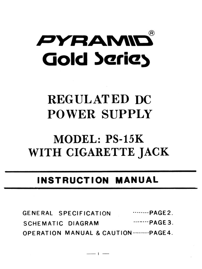 Pyramid PS15K | PDF