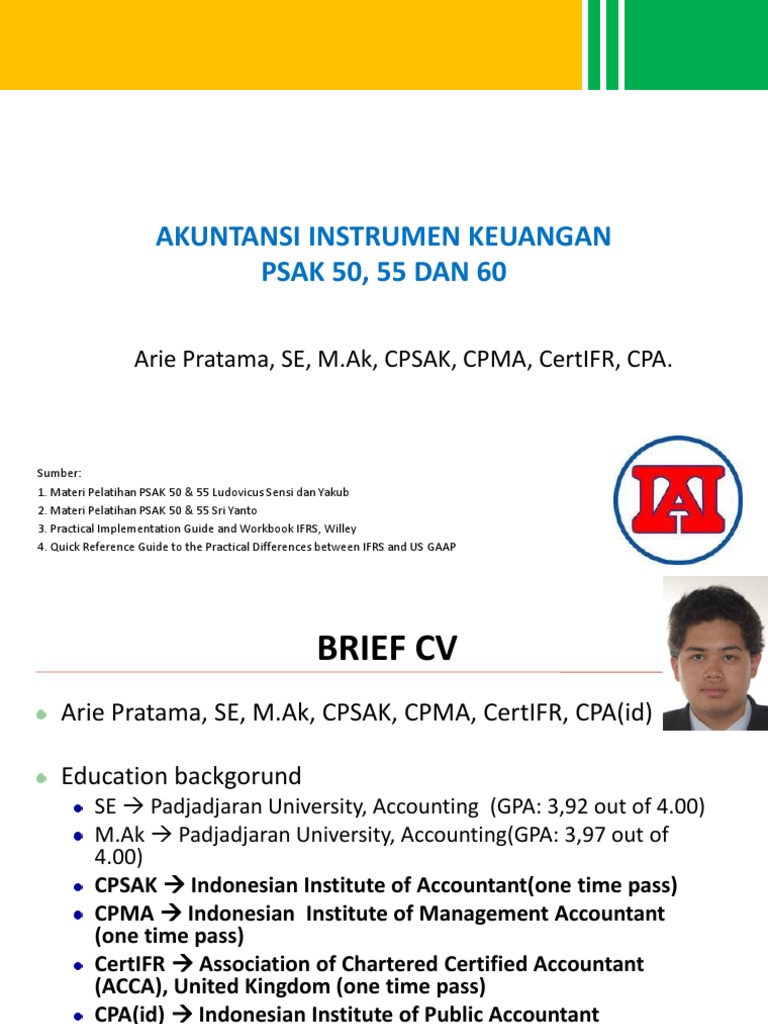 Materi Pelatihan IAI Jabar PSAK 50 55 60 PDF | PDF