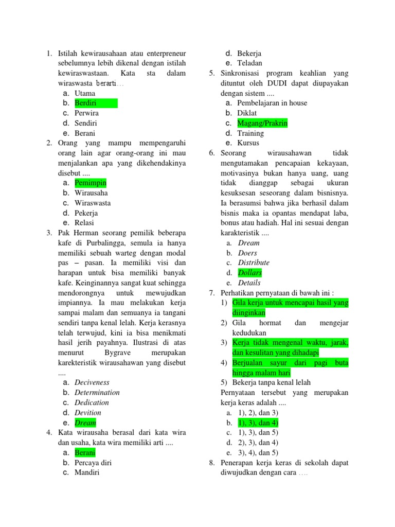 Soal Dan Jawaban Kwu | PDF