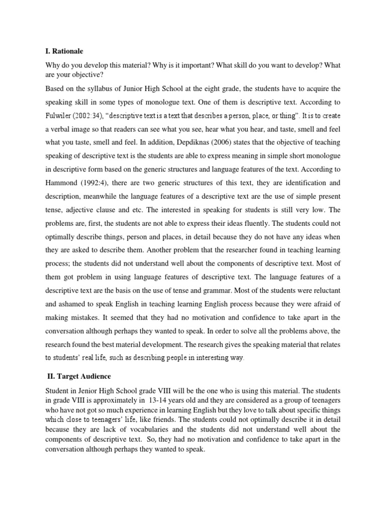 The Explanation of Poster Which Talks About Descriptive Text | PDF ...