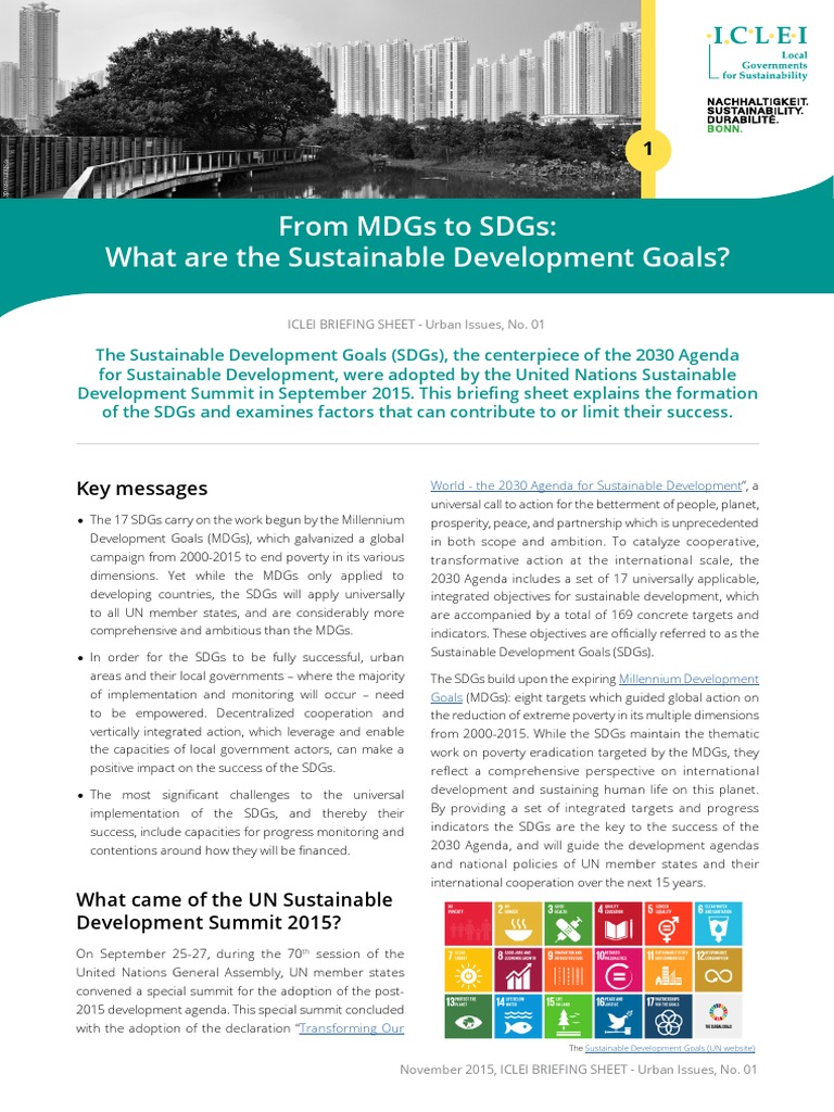 From From MDGs To SDGS: What Are The Sustainable Development Goals ...