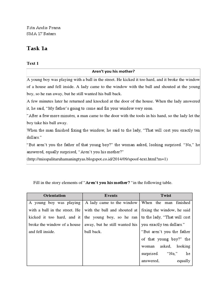 M 3 Task 1a LA4 Spoof | PDF
