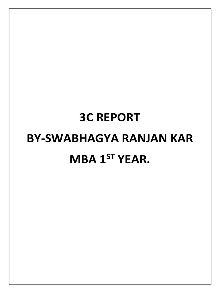 3c Report by Sushant Kumar Padhy | PDF | Paint | Competition